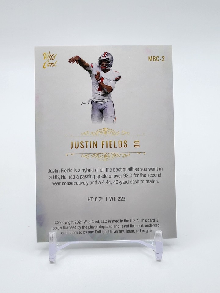 Justin Fields ROOKIE CARD 2021 Wild Card Matte White #MBC-2 Buckeyes (RC) | eBay
