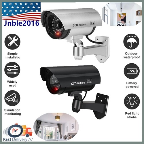 Surveillance Simulation Dummy Camera Flashing LED Light Fake Monitor ...