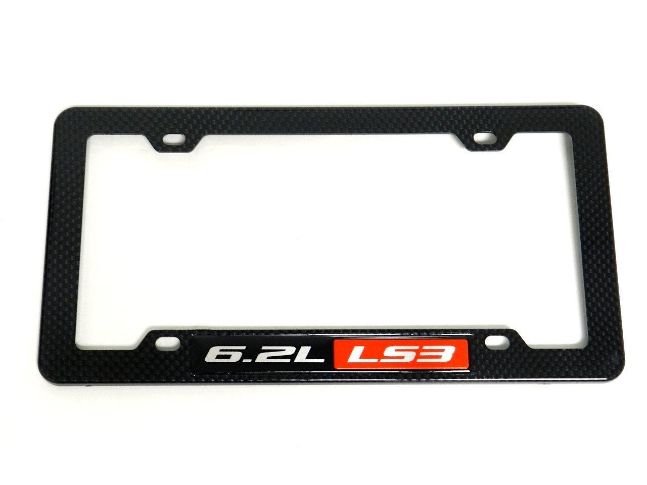 GM CHEVY 6.2L LS3 LS-3 ENGINE LICENSE PLATE TAG FRAME - CARBON FIBER ...