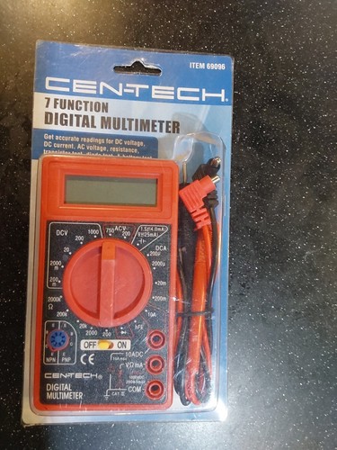 Cen-Tech 7 Function Digital Multi-Tester #69096 Multimeter with Leads ...
