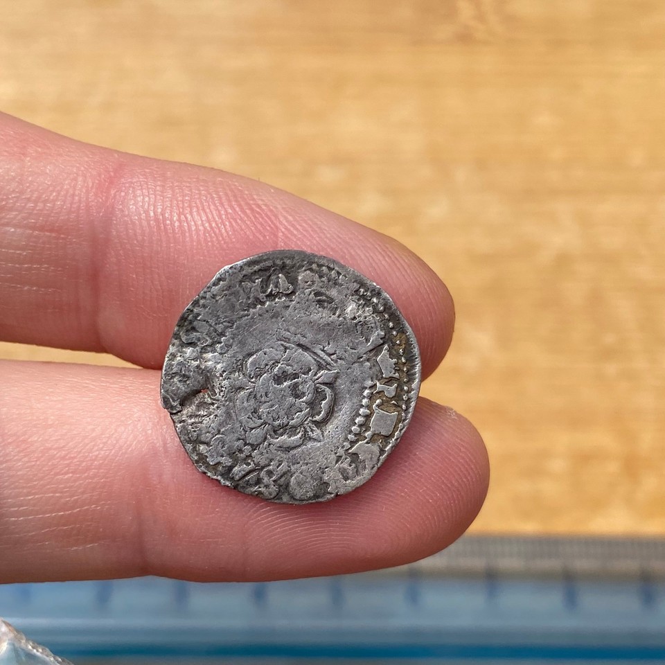 Hammered Silver Half-Groat James I MM Coronet edge damage c0.82g (ref ...