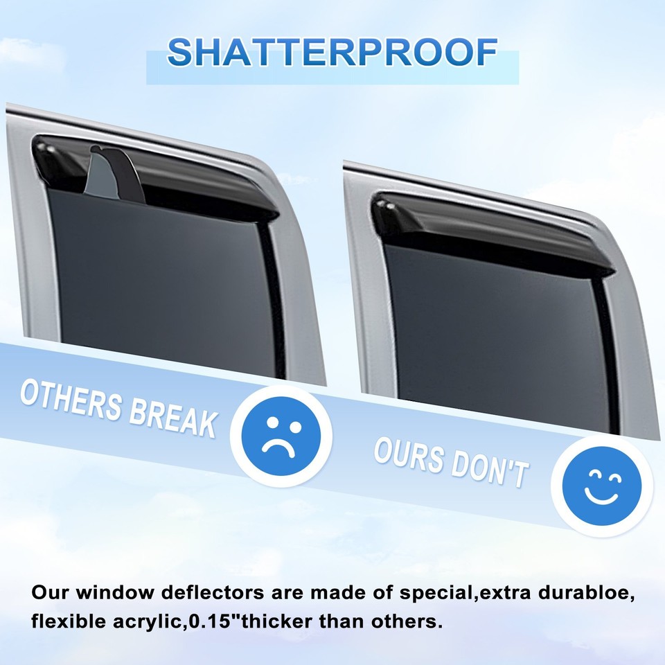 For 2014-2019 Silverado/Sierra Extended Cab Window Visor Vent Shades ...