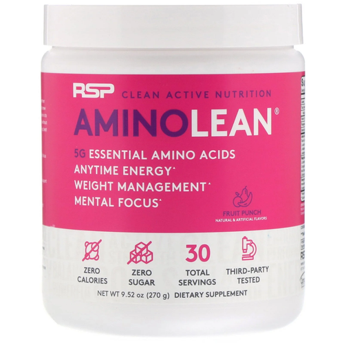 RSP Nutrition, AminoLean, Fruit Punch, 9.52 oz (270 g) 854446006016 ...