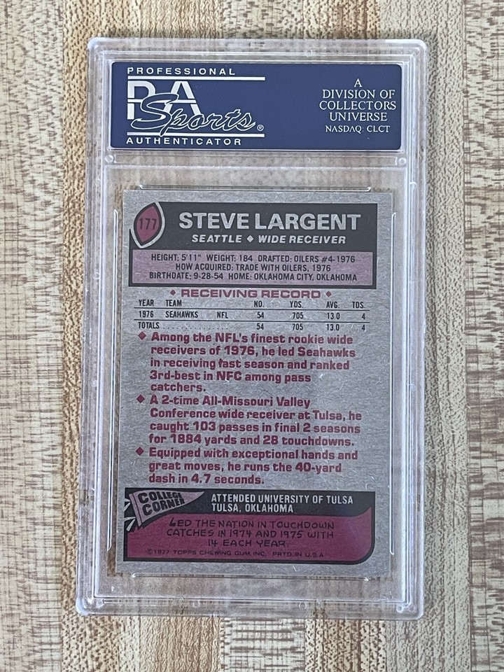 Steve Largent 1977 Topps PSA 9 MINT Rookie Card #177 Seattle Seahawks ...