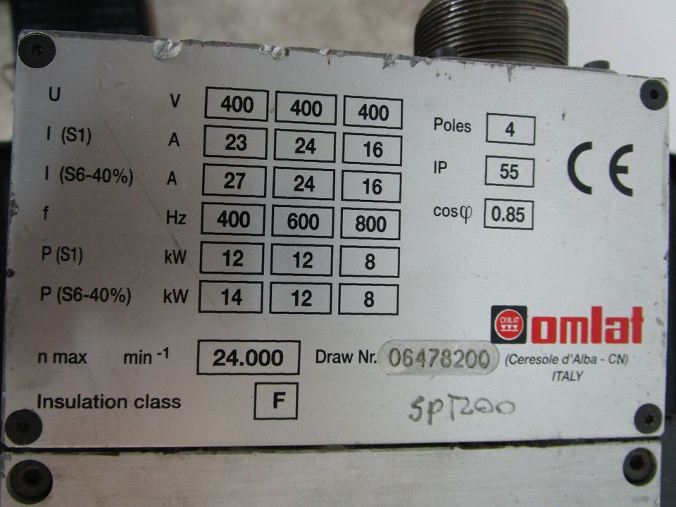 Router Spindle OMLAT electrospindle spt200 | eBay