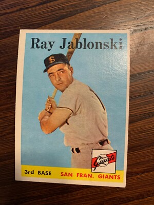 1958 TOPPS #362 RAY JABLONSKI SAN FRANCISCO GIANTS BASEBALL CARD NM | eBay