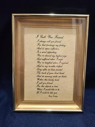 Vintage Framed Poem Plaques "I CALL YOU FRIEND" by Perry Tanksley 8"x6 ...