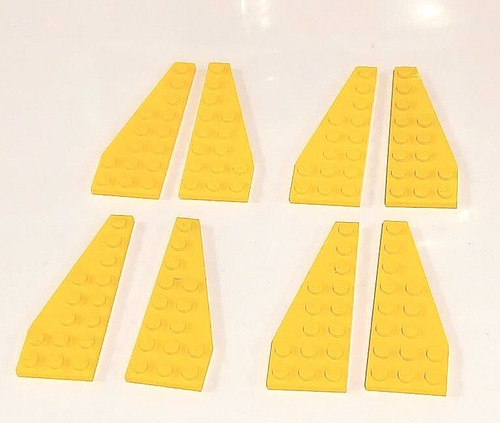 LEGO YELLOW WEDGE PLATE LOT / SIZE 8x3 / QTY 4x Pairs / Part #50304/ ...