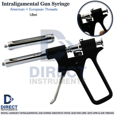 Dental Anesthetic Syringe Intraligamental Gun 1.8ML Injection AMR + EUR ...