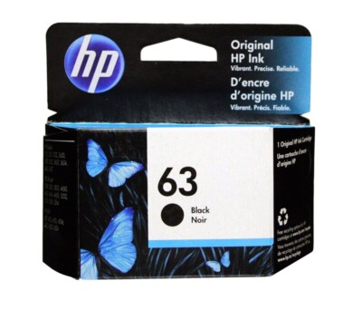 HP #63 Black Ink Cartridge 63 F6U62AN NEW GENUINE | eBay
