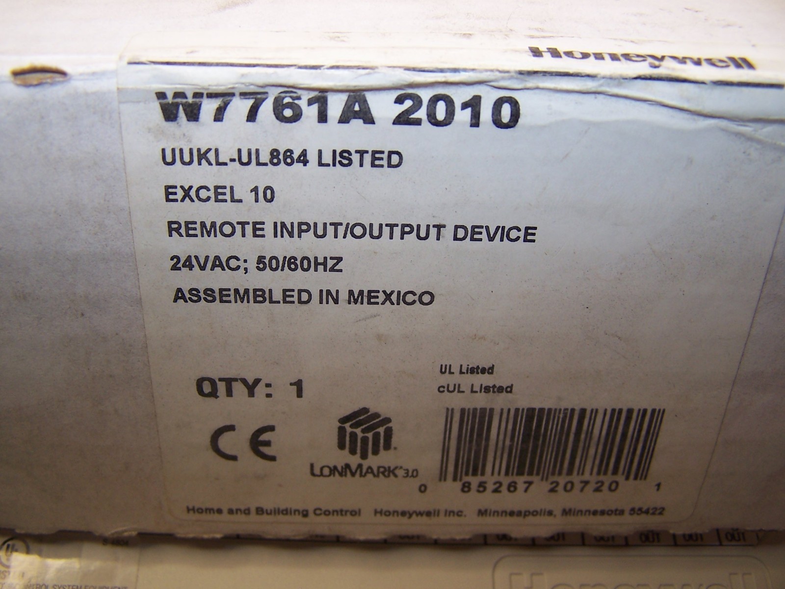 NEW HONEYWELL EXCEL 10 REMOTE INPUT/OUTPUT DEVICE 24 VAC W7761A2010 | eBay