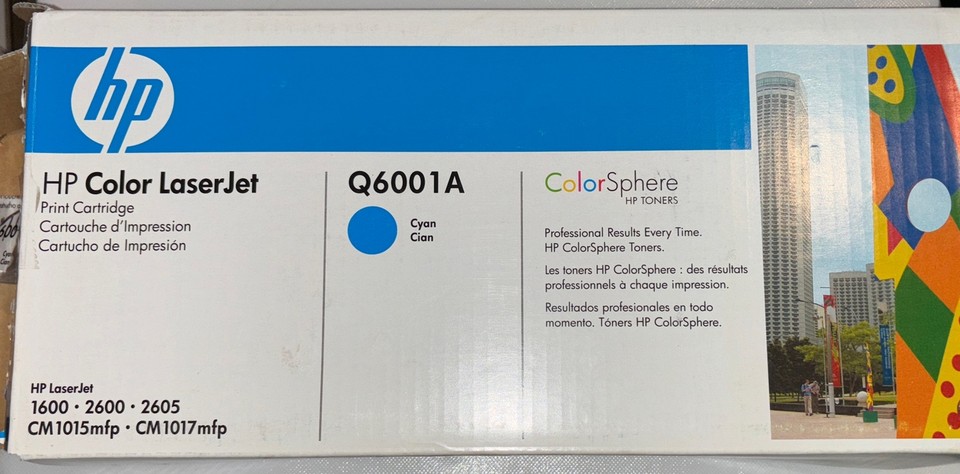 HP Q6001A Genuine Toner Cartridge HP 124A Cyan Toner .Sealed Bag ...