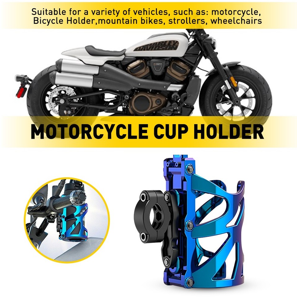 Universal Motorcycle Handlebar Cup Holder For Honda Yamaha Kawasaki ATV ...