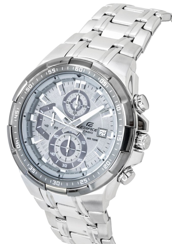 Casio Edifice Chronograph Grey Dial Quartz 100M Men's Watch EFR-539DE ...
