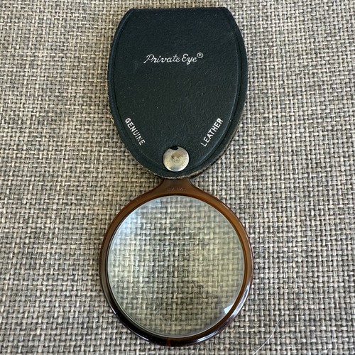 Vintage Private Eve Leather Pocket Sliding Magnifying Glass USA | eBay