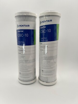 LOT OF 2 PENTAIR CBC-10 0.5 Micron Carbon Block Water Filter Cartridge ...