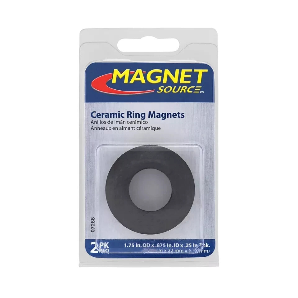 2 Pack Ceramic Ring Magnets Ferrite Strong Magnetic Material Free& Fast ...