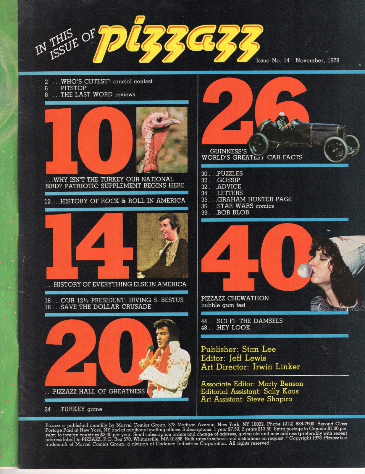 PIZZAZZ Marvel Magazine #14 1978 MEAT LOAF c Comics STAR WARS John ...