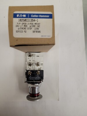 NEW IN ORIGINAL BOX EATON 10250 ED1354-1 ILLUMINATED E-STOP PUSH BUTTON ...