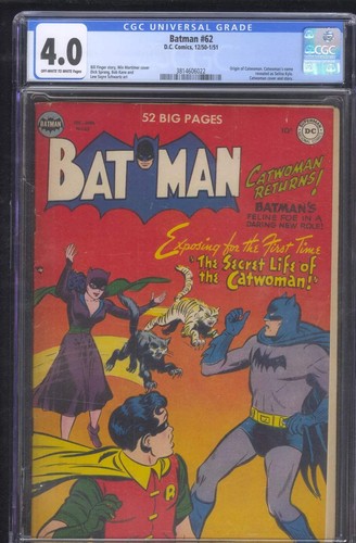 Batman #62 CGC 4.0 DC Comic Catwoman Cover and Origin Selina Kyle 1950 ...