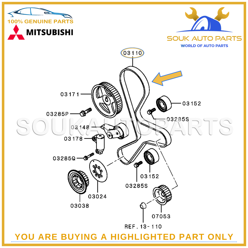 1145A019 Genuine Mitsubishi BELT, VALVE TIMING OEM PAJERO L200 4D56 | eBay