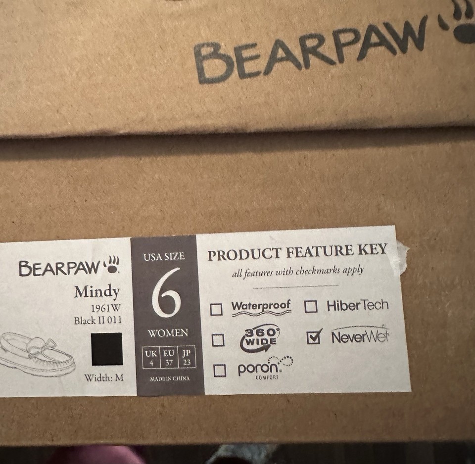Bear paws Mindy Slipper, Black Size W6 | eBay