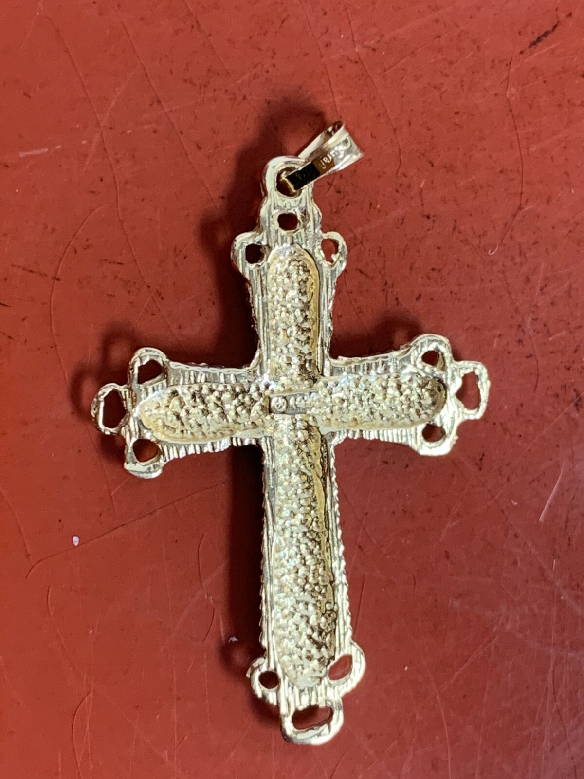 14K Yellow Gold Diamond Cut Cross Pendant - Gem