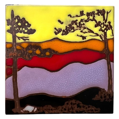 Handmade Ceramic Art Tile Coaster Trivet Desert Scenic Landscape Wall ...