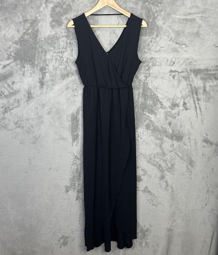 MTS Dress Womens Small Black Sleeveless Midi V-Neck Pullover Dress ...