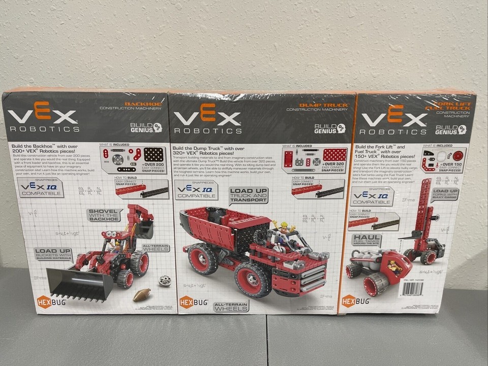 Hexbug VEX STEM Robotics Construction Zone Vehicle 3 Pack Bundle - Red ...