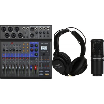 Zoom L8 Digital Mixer/Recorder with Microphone and Headphones Pack ...