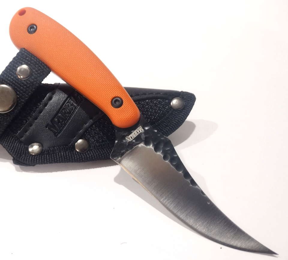 Marbles Forged Orange Sharpfinger Hunting Skinning Fixed Blade Knife ...
