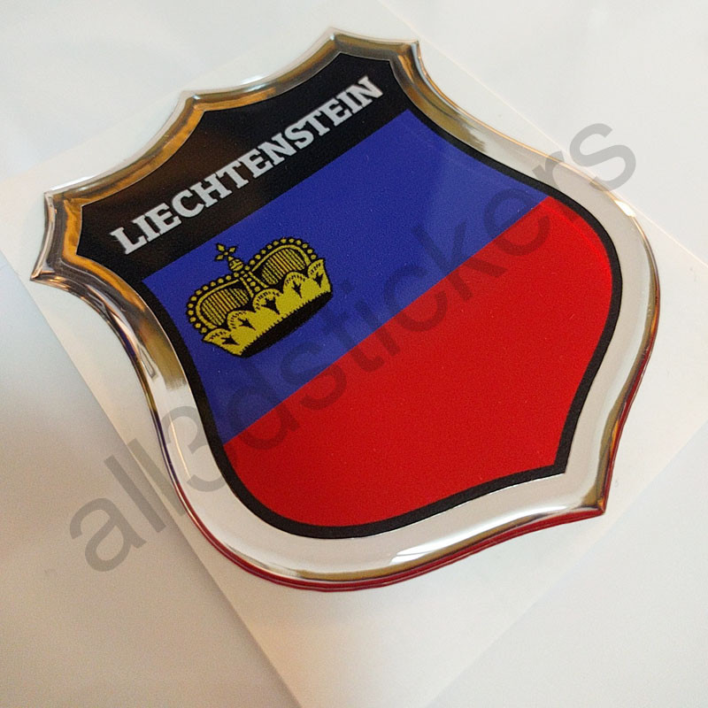 Sticker Liechtenstein Emblem 3D Resin Domed Gel Liechtenstein Flag ...