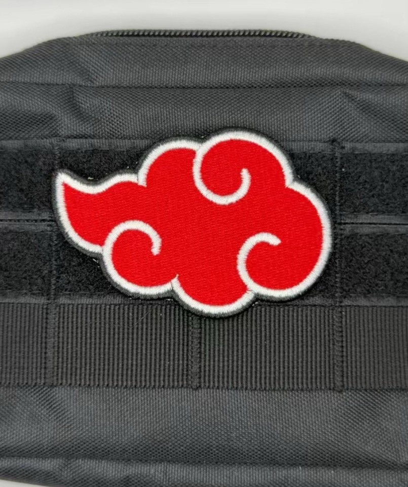Naruto Akatsuki Red Cloud Symbol Anime Embroidered Iron On Patch DIY ...