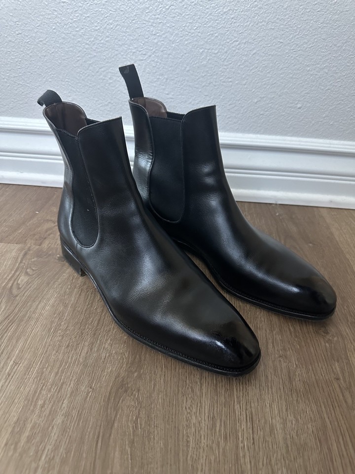 Men’s Leather Carmina Chelsea Boot - Black - US Size 10 | eBay