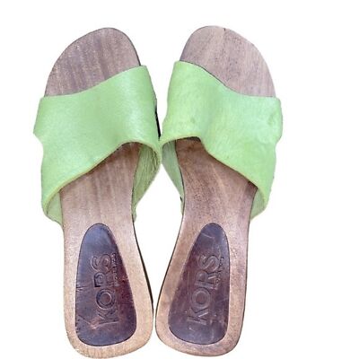 Michael Kors lime green calf hair clogs size 9M | eBay