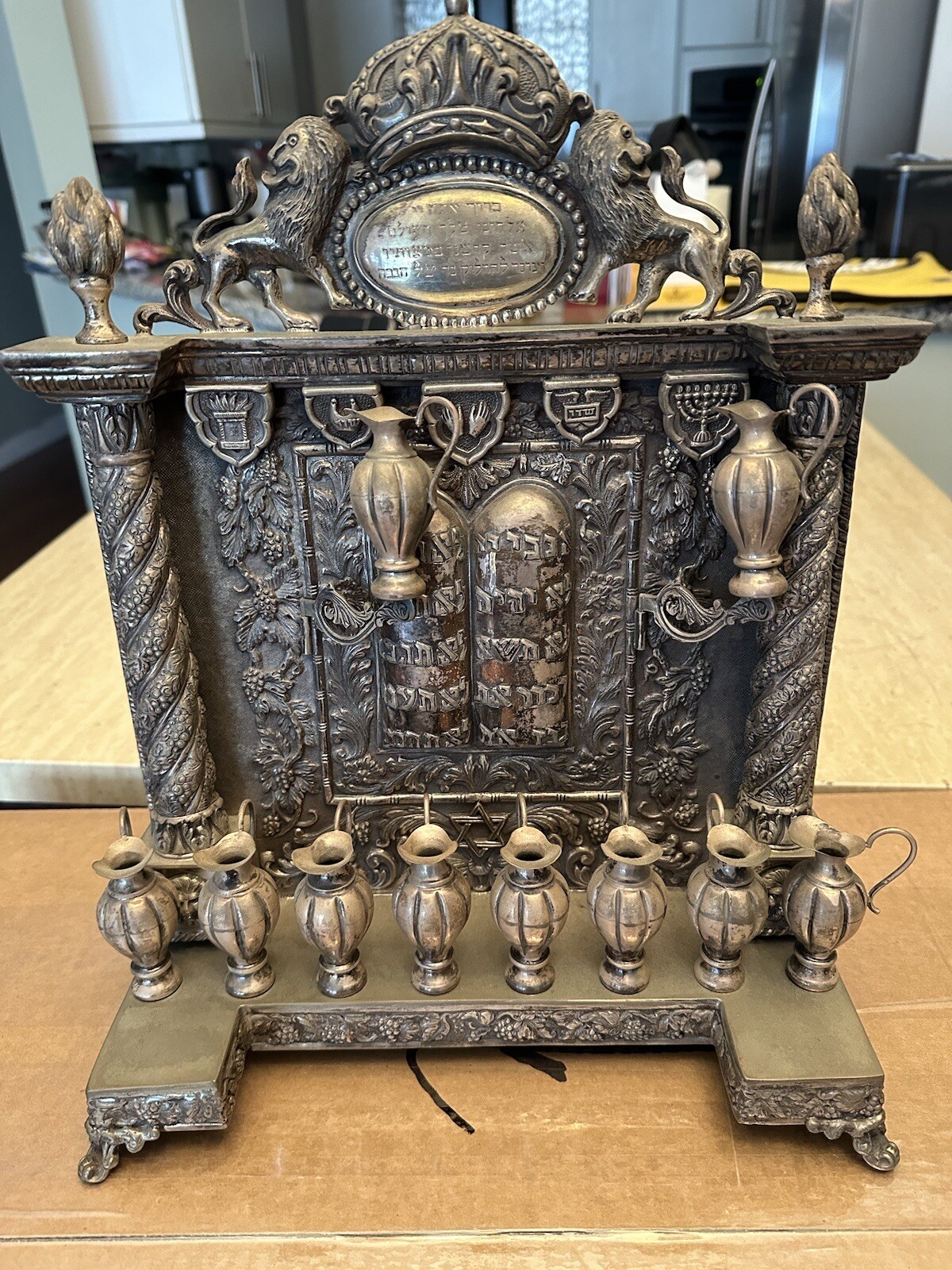 Antique Massive Hanukkah Menorah Judaica Museum Level | eBay