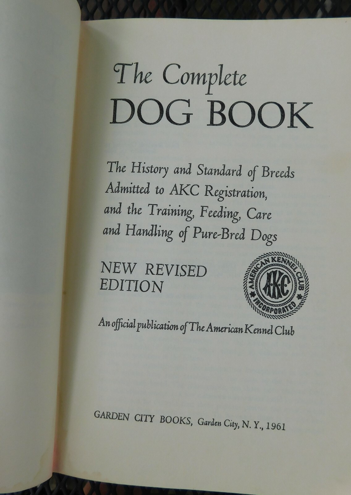 VINTAGE 1961 AKC COMPLETE DOG BOOK OVER 125 ILLUSTRATIONS | eBay