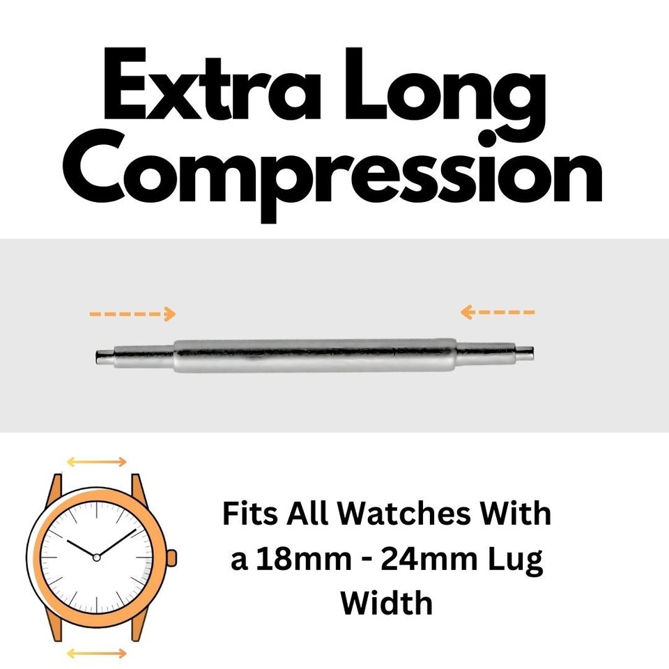 Universal Watch Strap Spring Bar - Fits 18mm to 24mm - Swiss Made - 2 ...