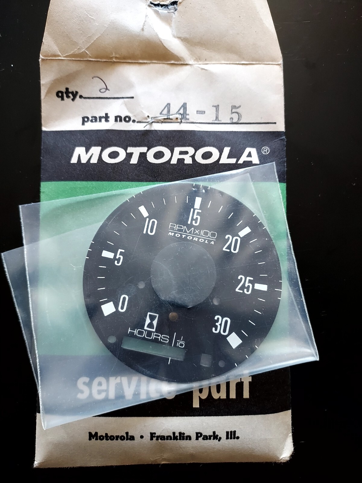 motorola 44-15 tachometer face plate Peterbilt Kenworth freightliner ...