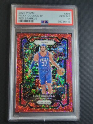 2023 Prizm Ricky Council iv Red Sparkle SSP Psa 10 Rc #294 POP 4 Rc ...