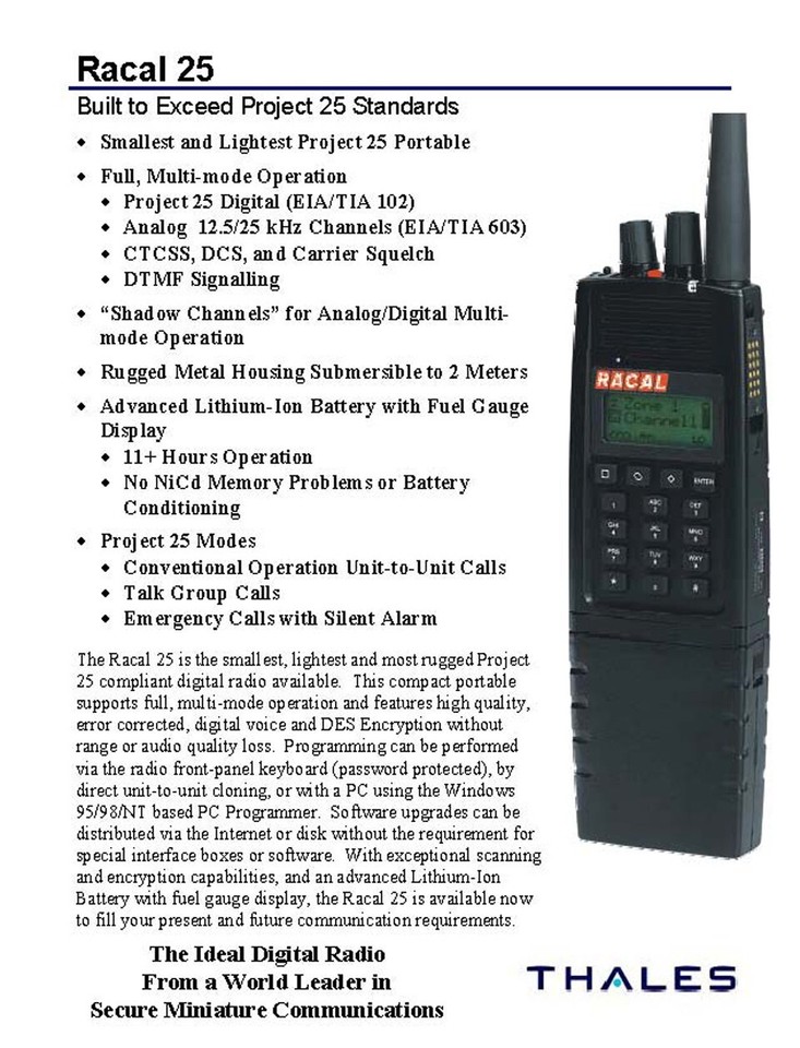 THALES / RACAL 25 PRC6894 NBFM P25 DIGITAL AES FPP ANTS MIL POUCH | eBay