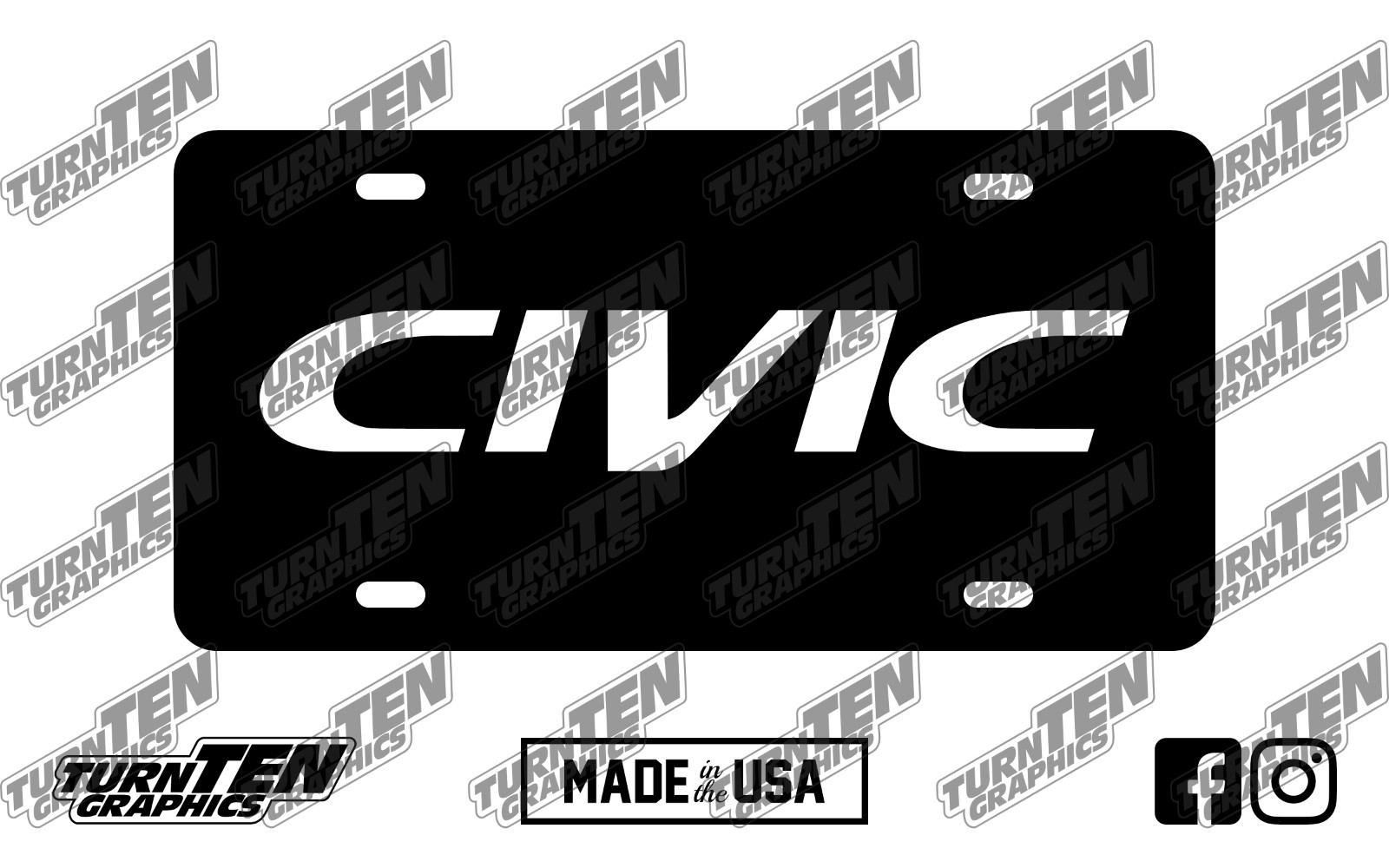 Honda Civic 1996-2000 JDM EK9 EK4 EM1 Vanity License Plate