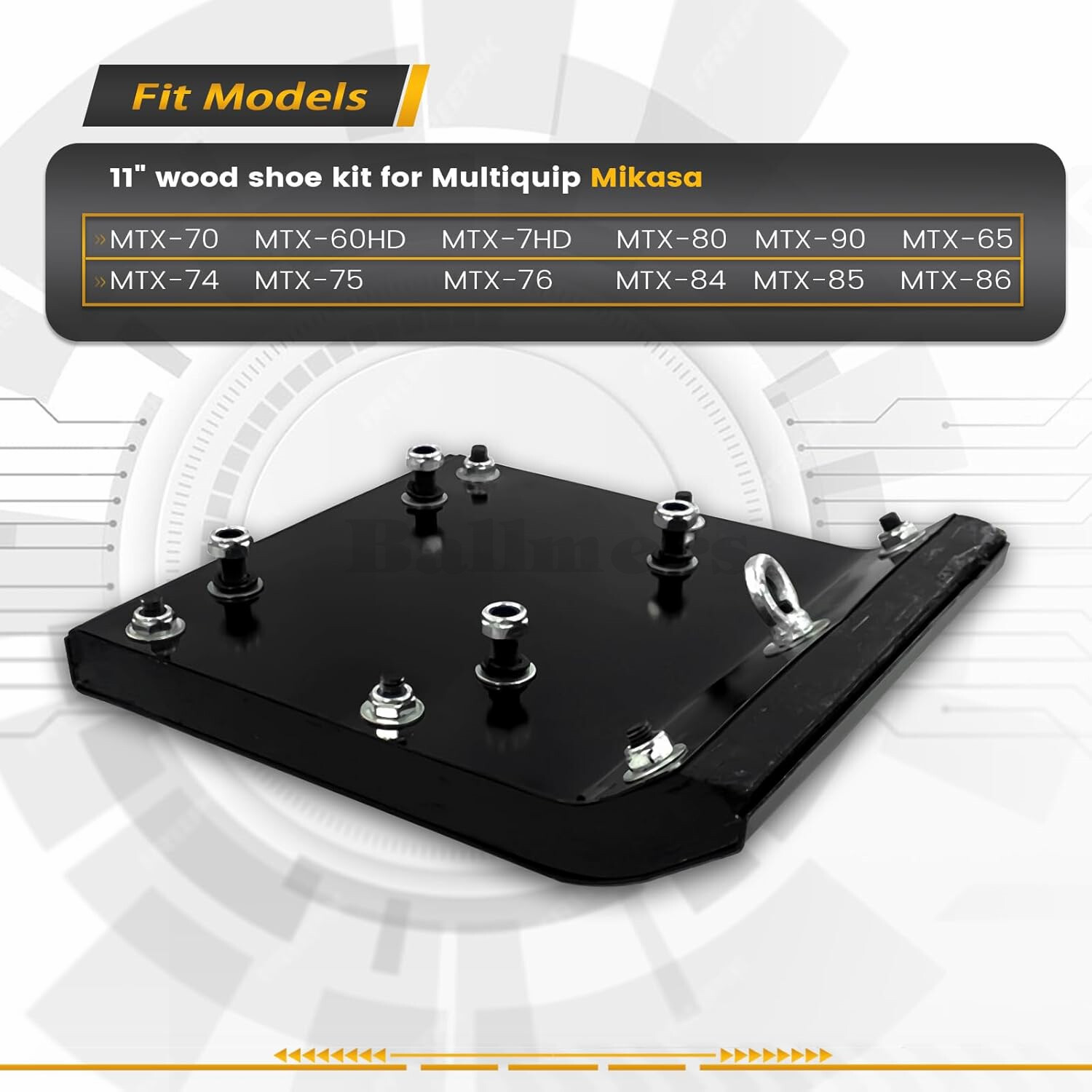 Multiquip 11" Shoe Kit MT54F, MT55F, MTX60, MTX70, MT-76D, MTX80, MTX70 ...