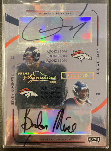 D.J WILLIAMS / BRANDON MIREE 2004 PLAYOFF PRIME SIGNATURES DUAL ROOKIE ...