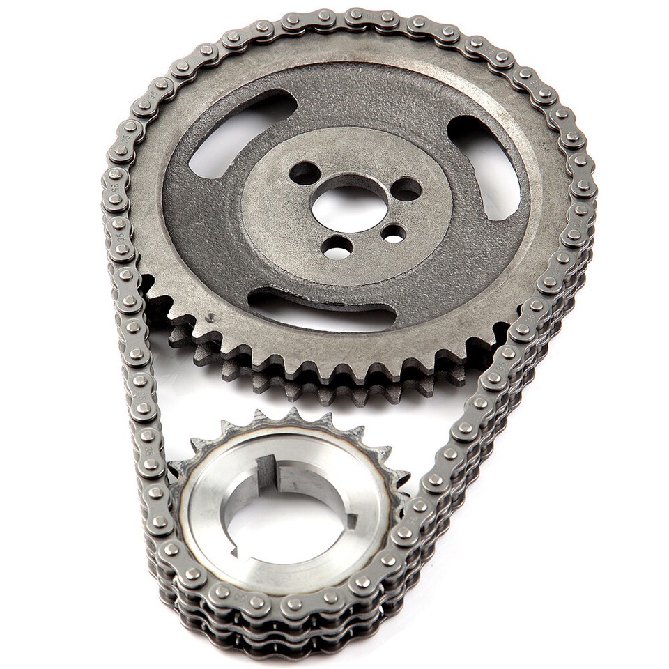 C-3023X SBC Heavy Duty Double Roller Timing Chain Set 3-Key Crank Gear ...