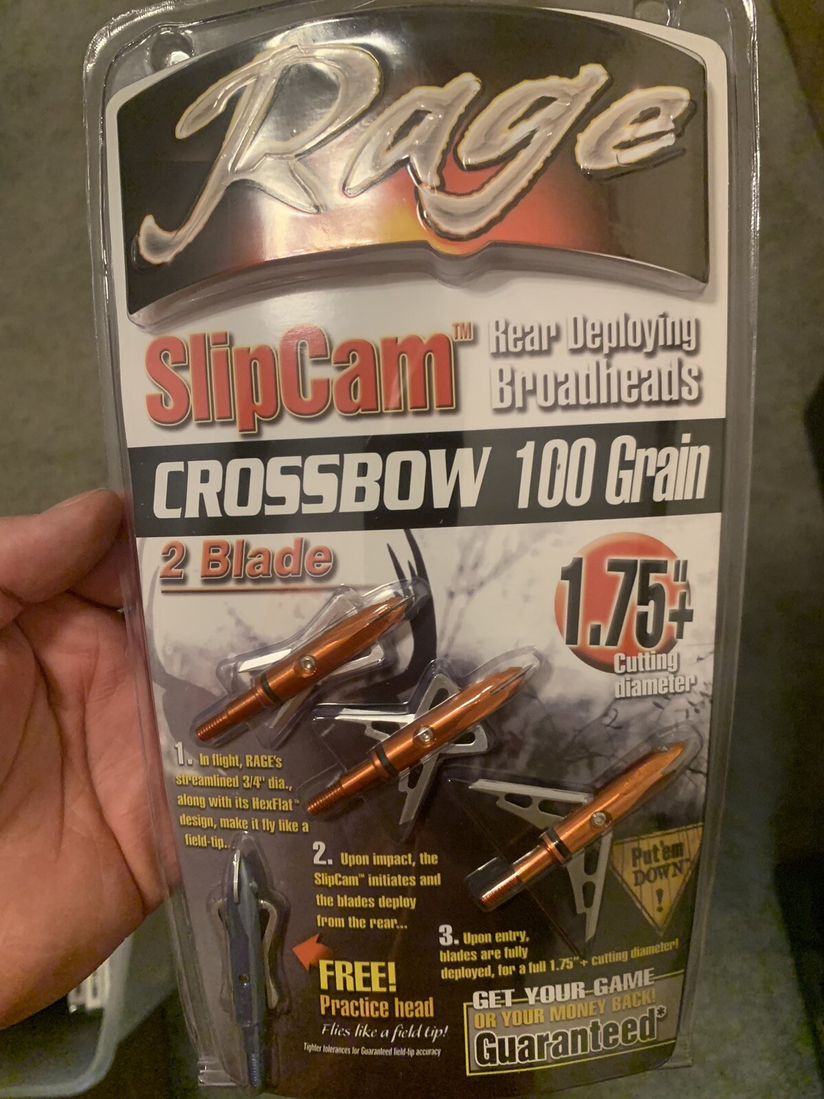 Rage 1.75 Inch Crossbow Broadheads 3 Pack Sunday end | eBay