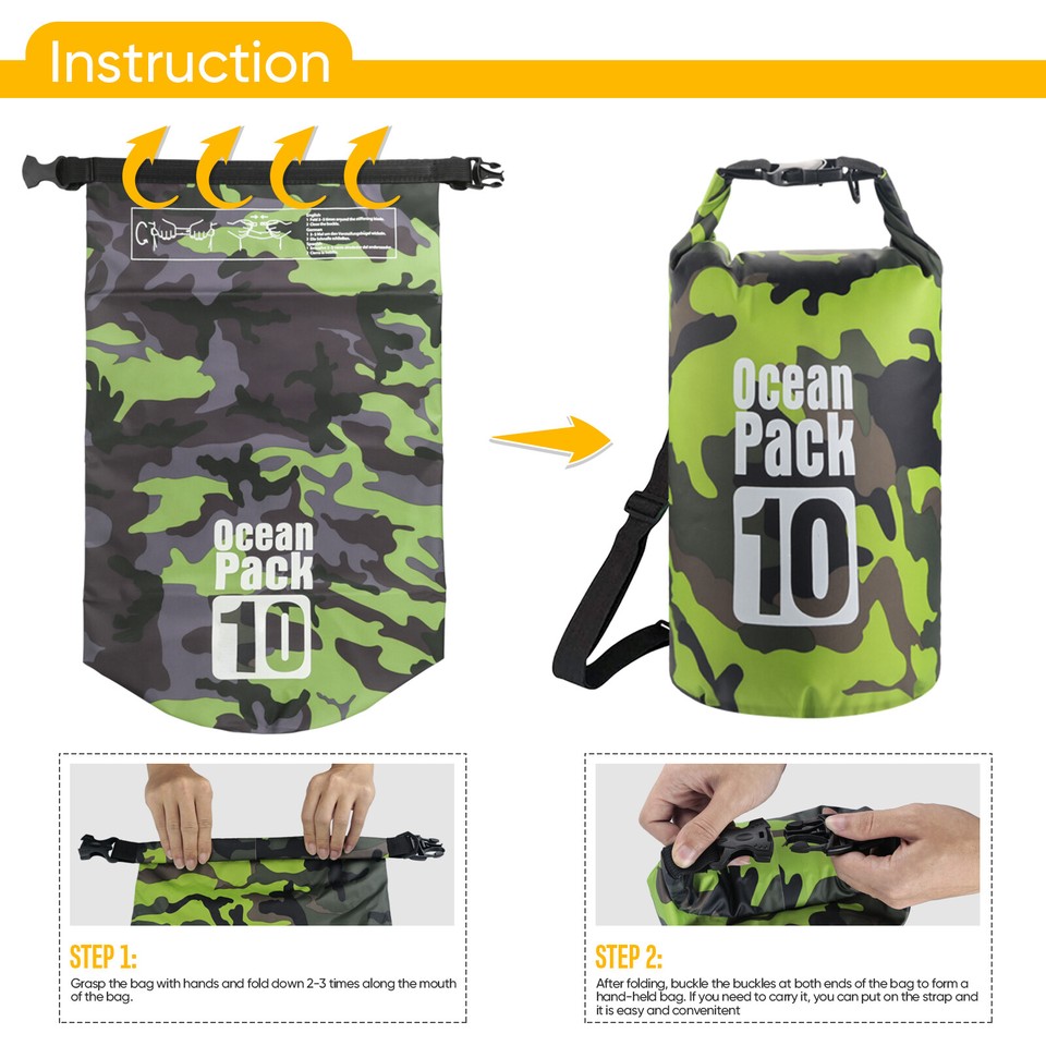 10L Waterproof DryBag Sack Backpack Ocean Pack Floating Boating ...