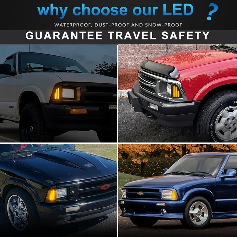 2x For Chevrolet S10 Blazer Pickup Truck LED Side Marker Turn Signal ...