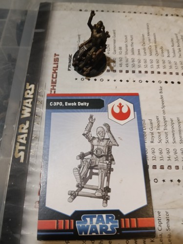 C3p0, ewok deity Star Wars Miniatures With Stat Card Wotc Disney | eBay